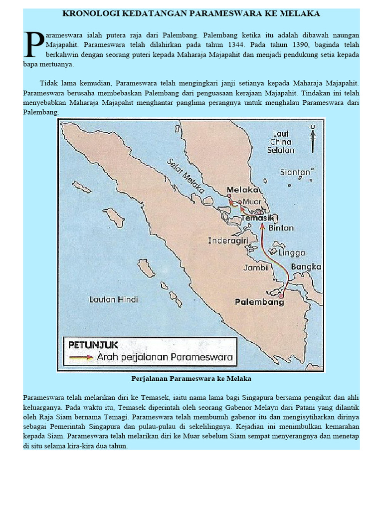 Kronologi Parameswara ke Melaka | PDF | Sejarah
