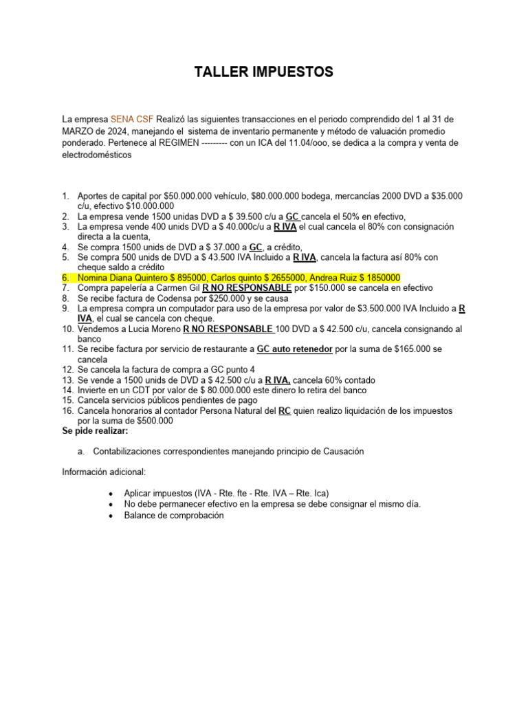 Taller Refuerzo | PDF