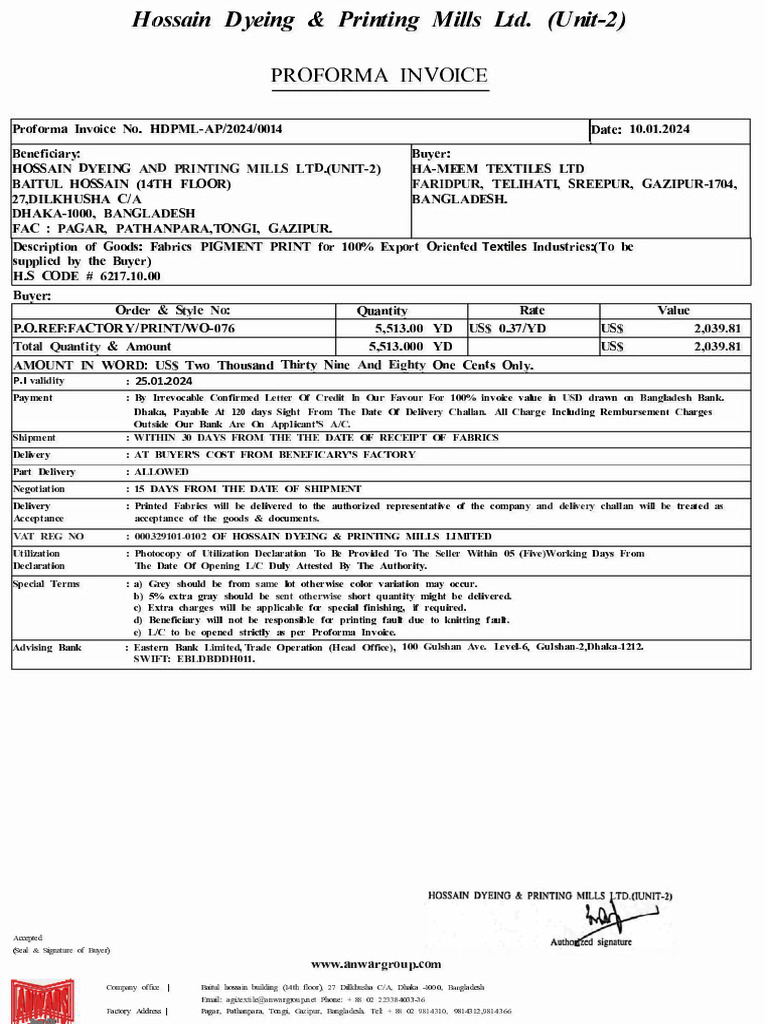 HDPML AP 2024 0014aa | PDF | Pro Forma