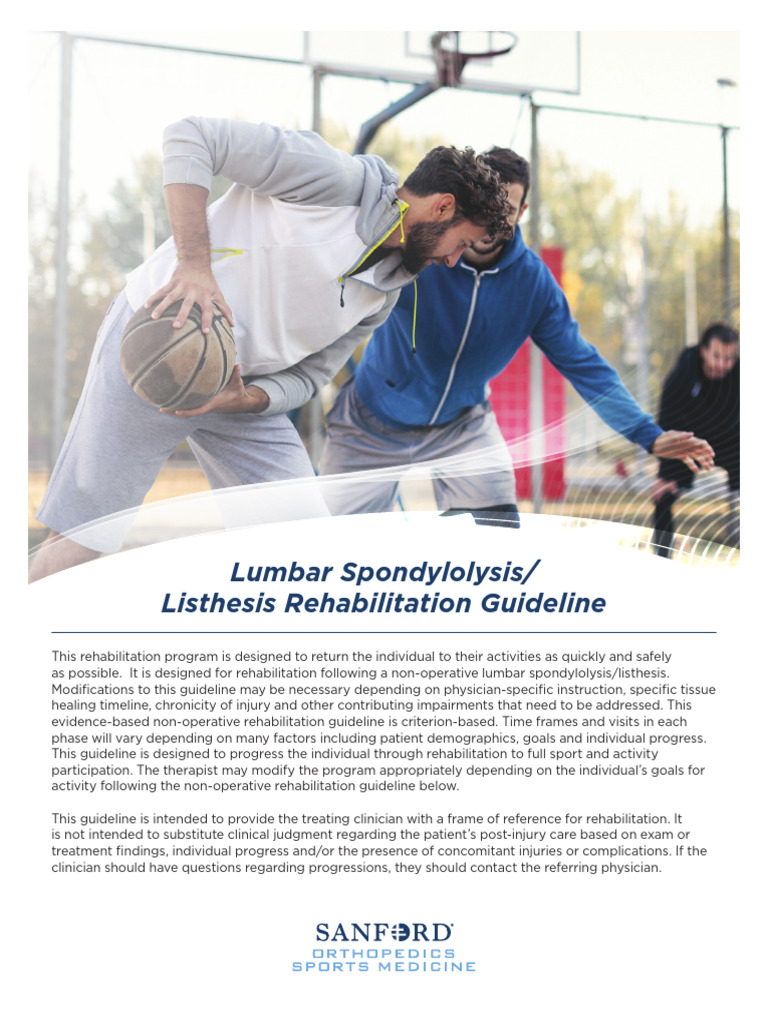 Spondylolysis Non Operative Rehabilitation Guideline Pdf Physical 8562
