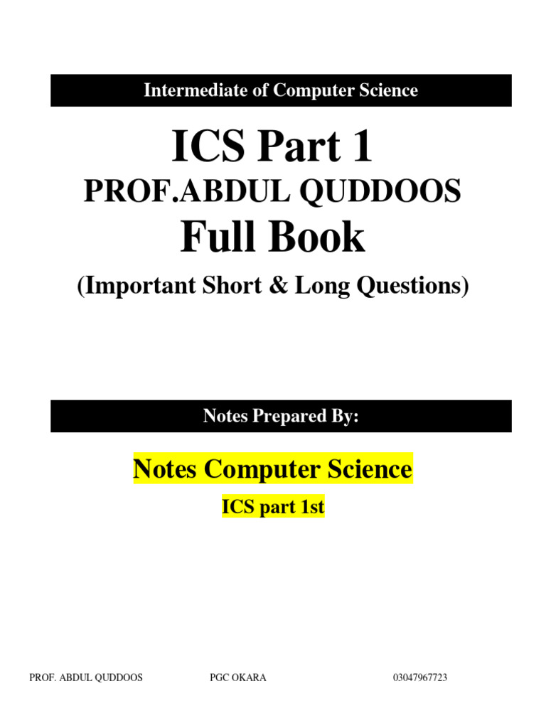 ICS Part_1 Full Book Short+Long Questions | PDF | World Wide Web ... ICS Part_1 Full Book Short+Long Questions | PDF | World Wide Web ...