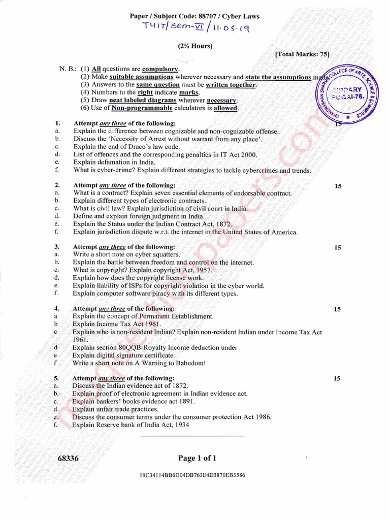 Tybsc It Sem6 Cl Apr19 Pdf Common Law Justice 