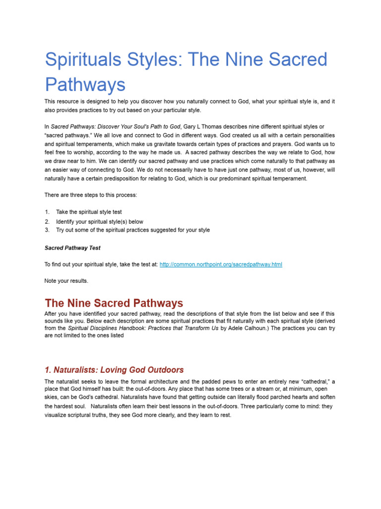 9_Sacred_Pathways_Explained | PDF | Eucharist | Prayer