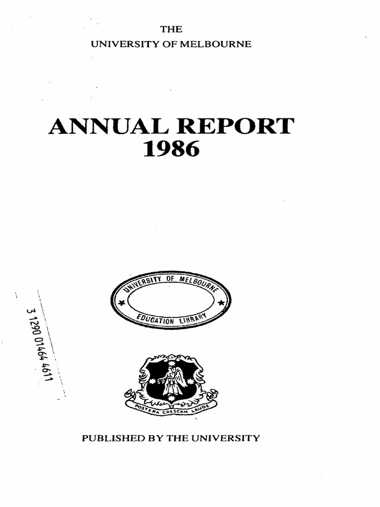 UMC198617 - Annual Report 1986 | PDF | Postgraduate Education ...