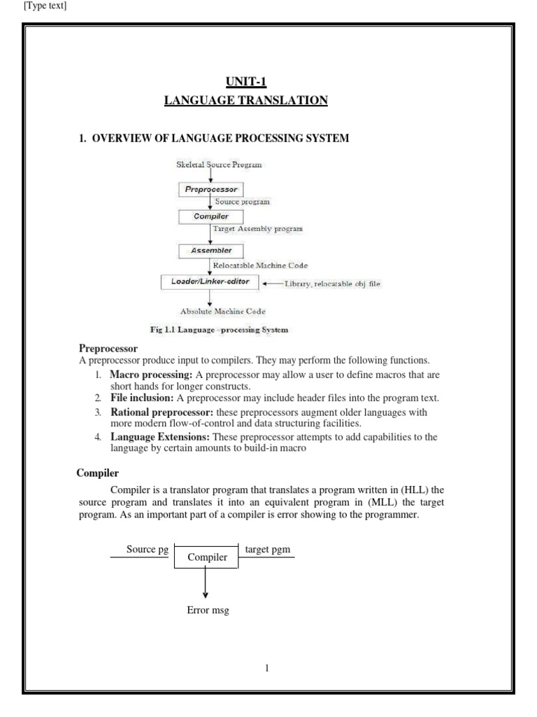 CD Unit-I | PDF | Parsing | Compiler