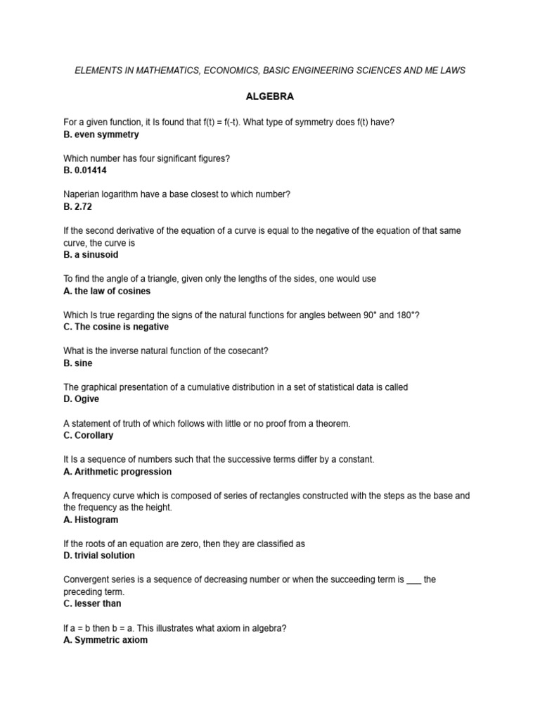 Algebra Elements - FINAL | PDF | Numbers | Polynomial