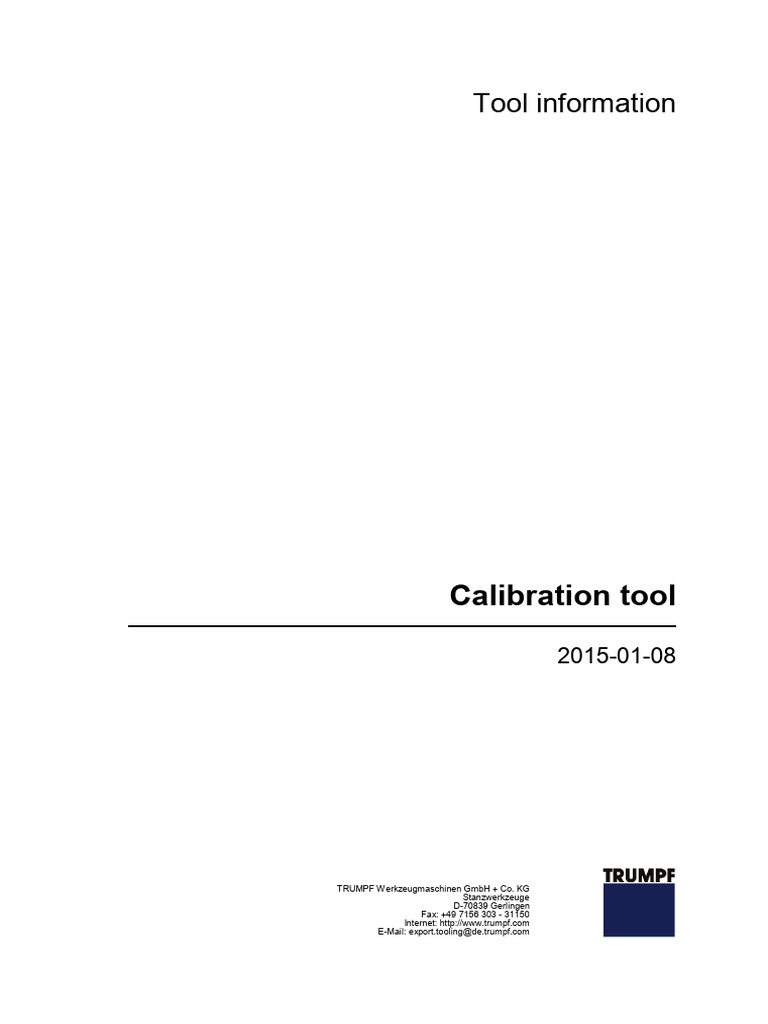 Calibration Tool - WZ58en | PDF | Sheet Metal | Calibration