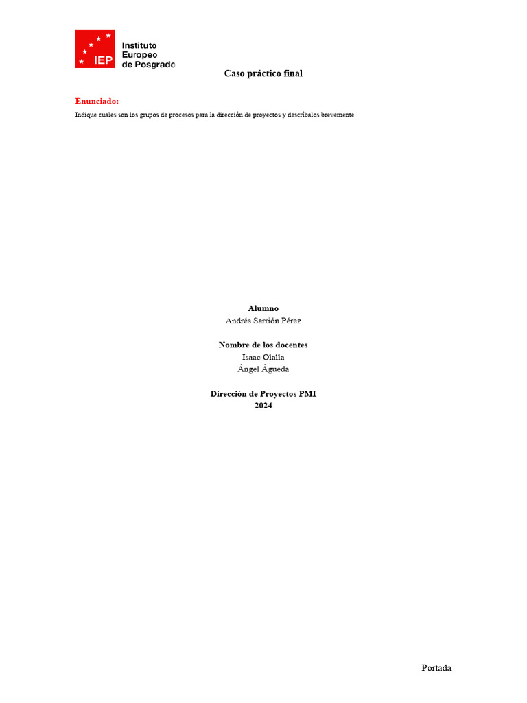 Caso Practico Final DP | Descargar gratis PDF | Presupuesto | Evaluación