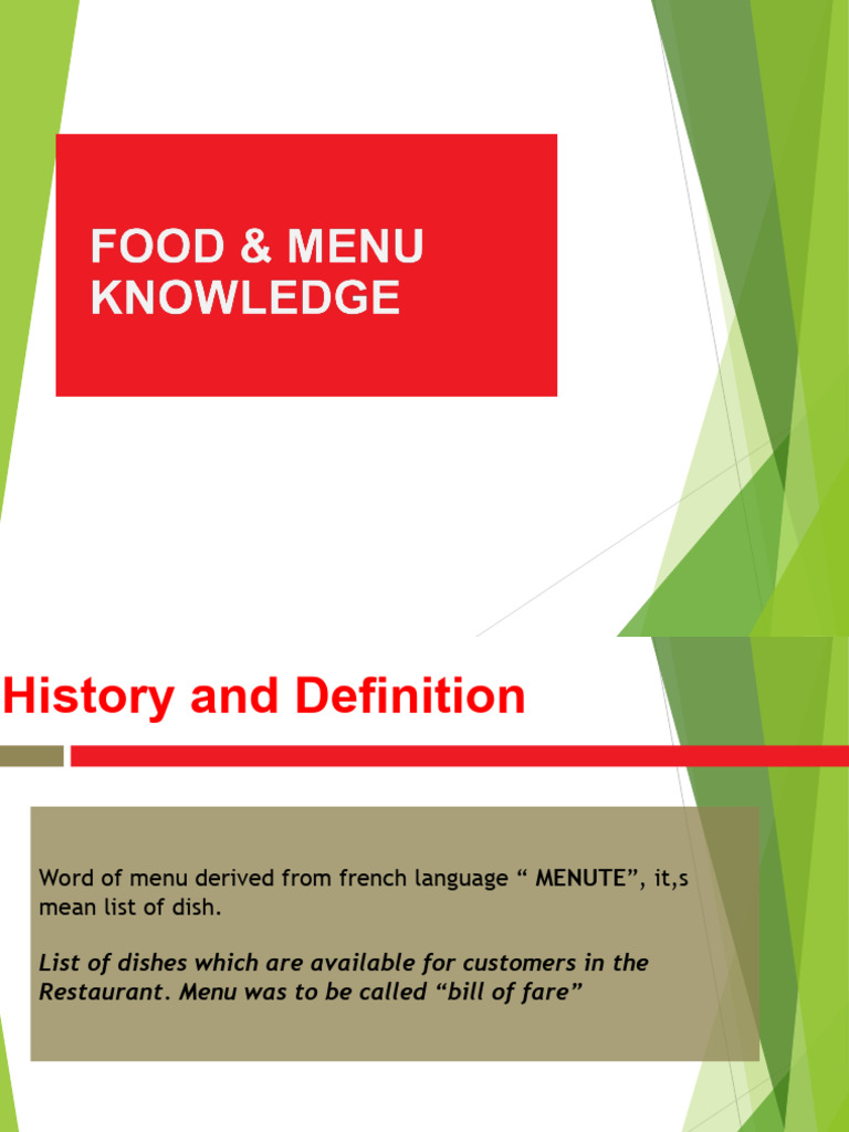 Menu Definition and Type of Menu | Download Free PDF | Hors D'oeuvre | Menu