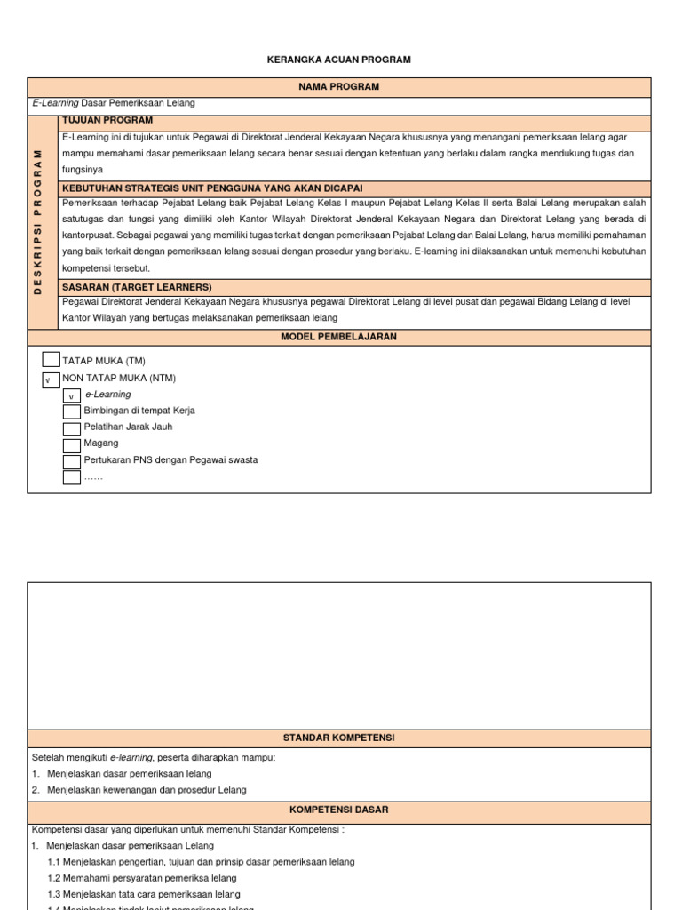 Kap E-Learning Dasar Pemeriksaan Lelang | PDF