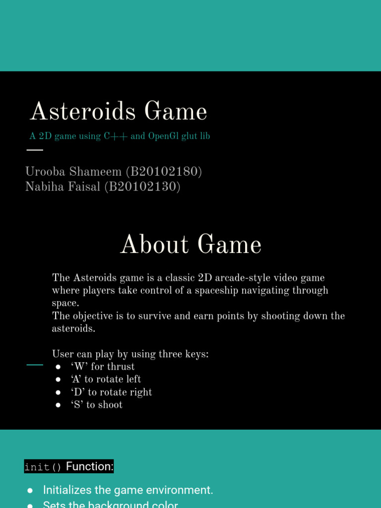 Asteroids Game | Download Free PDF | 2 D Computer Graphics