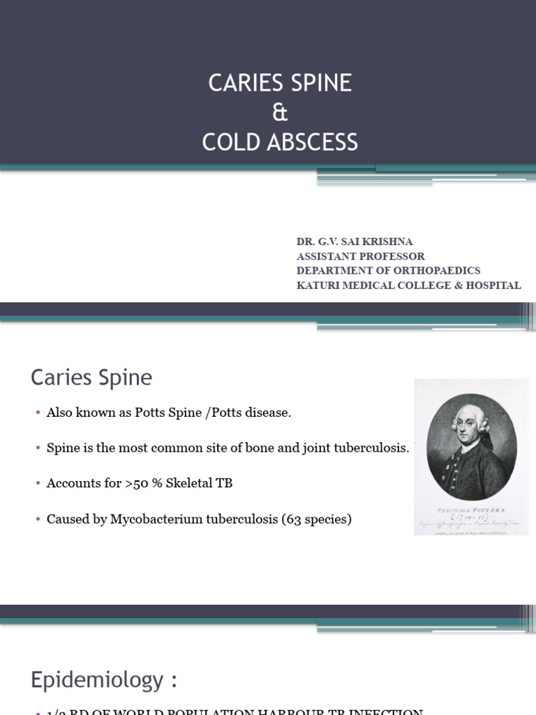 Sai Krishna PPT Caries Spine | PDF | Vertebra | Spinal Cord
