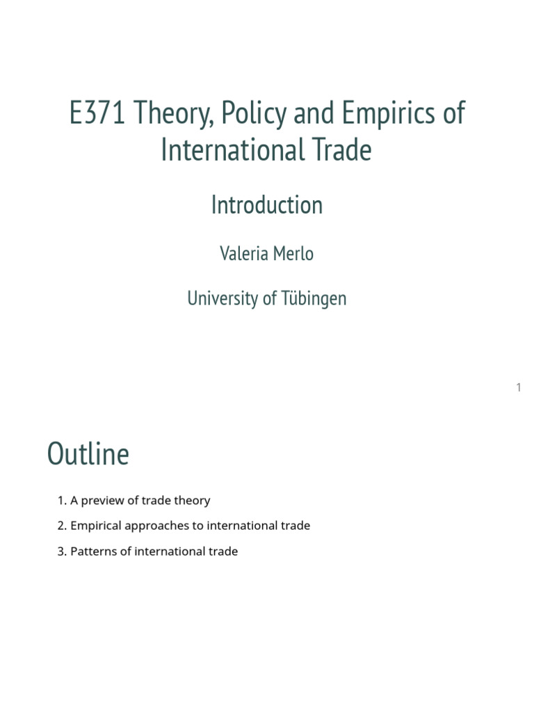 E371_1_Introduction | PDF | Comparative Advantage | Oligopoly