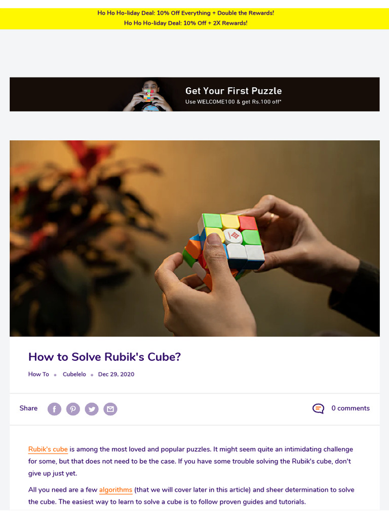 How to Solve a 3x3 Rubik's Cube Guide | PDF