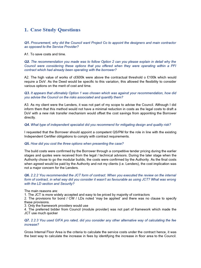Council Project Procurement Analysis | PDF | Risk | Business