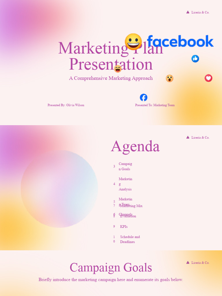 Purple and Yellow Gradient Marketing Plan Presentation | PDF ...