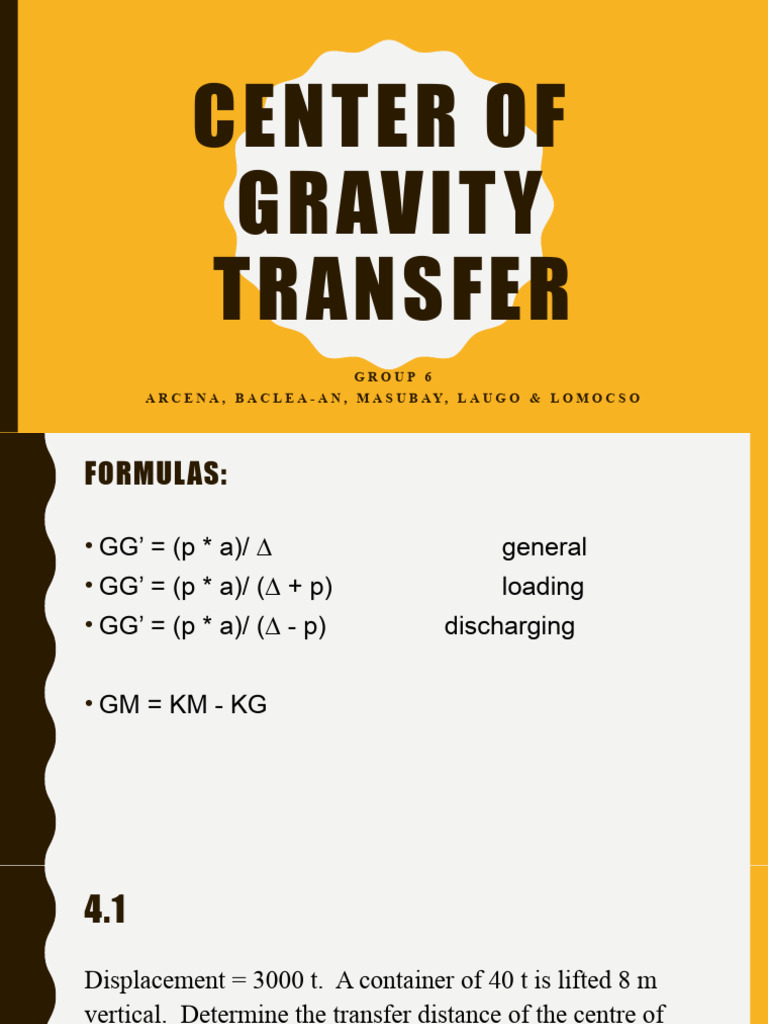 Center_of_Gravity_Transfer_1 | PDF | Mechanics | Classical Mechanics