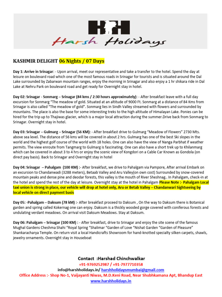Kashmir Delight (Nikhil Wankhede) | PDF