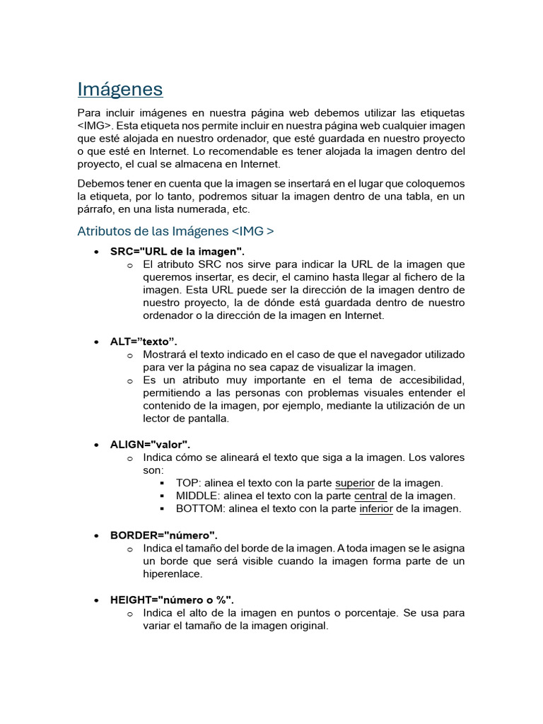 HTML - Imágenes y Ejercicios | PDF | HTML | ciberespacio