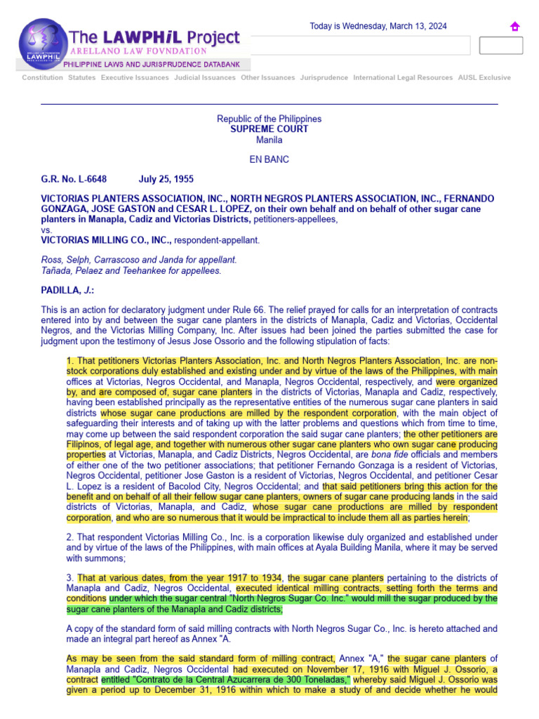 Victorias Planters Association, Inc | PDF | Judgment (Law) | Justice