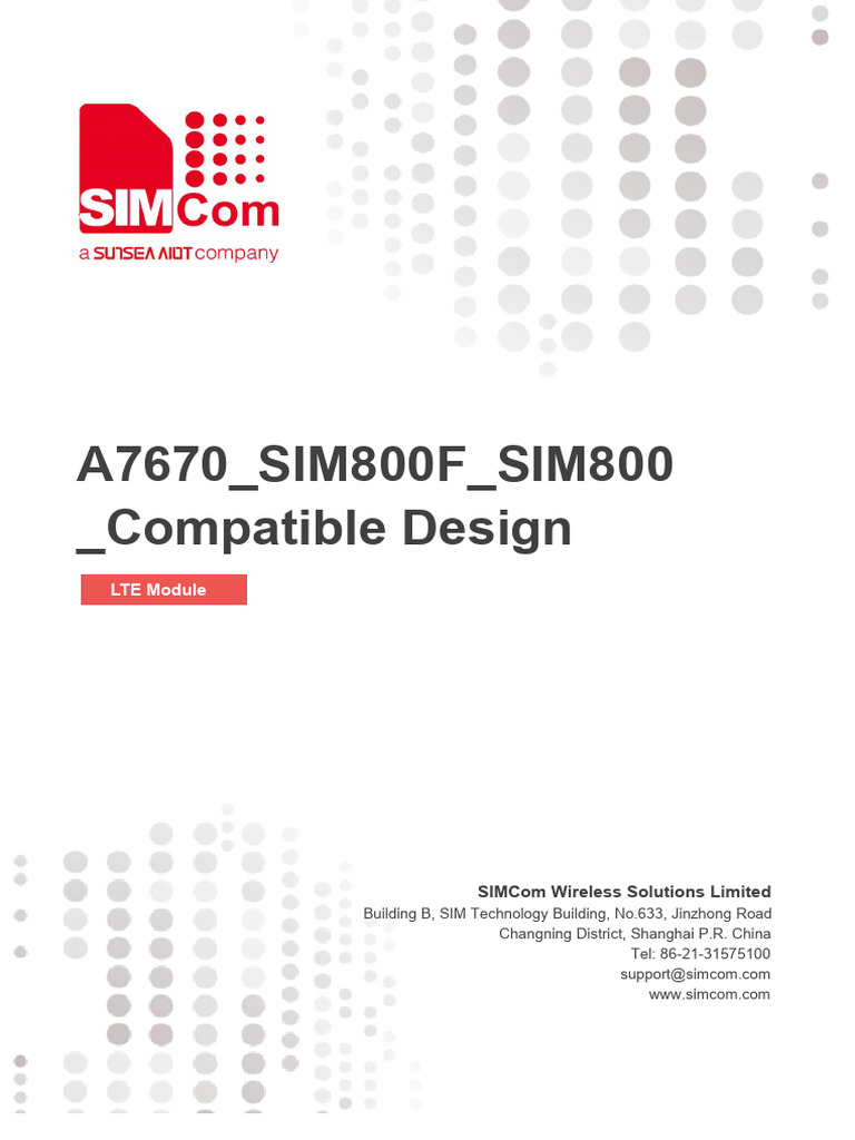 A7670 - SIM800 - SIM800F - Compatible Design - V1.00 | PDF | Power ...