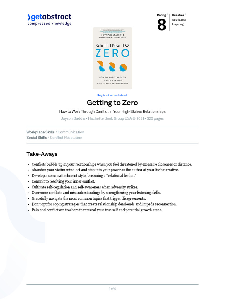 Getting To Zero Gaddis en 46038 | Download Free PDF | Attachment Theory ...