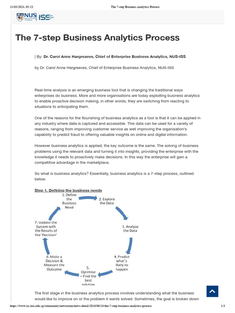 The 7-Step Business Analytics Process | Download Free PDF | Analytics ...