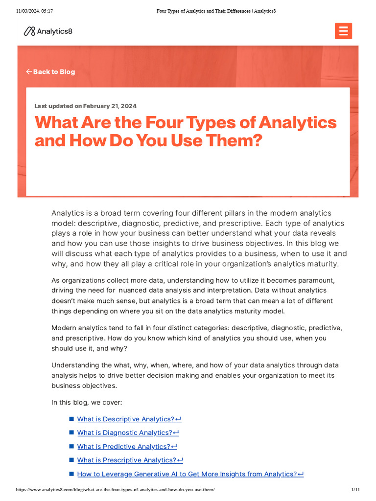 Type of Analytics | PDF | Analytics | Predictive Analytics