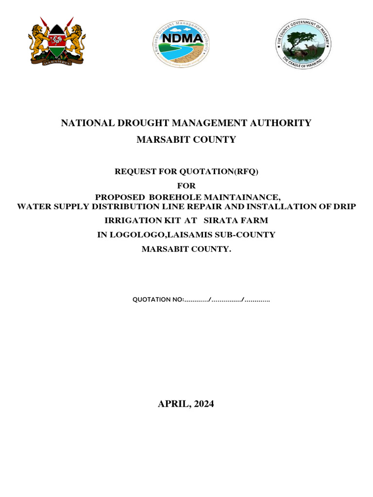 Rfq-Ndma-Sirata-Logologo - Borehole-Water Supply-Irrigation | PDF ...
