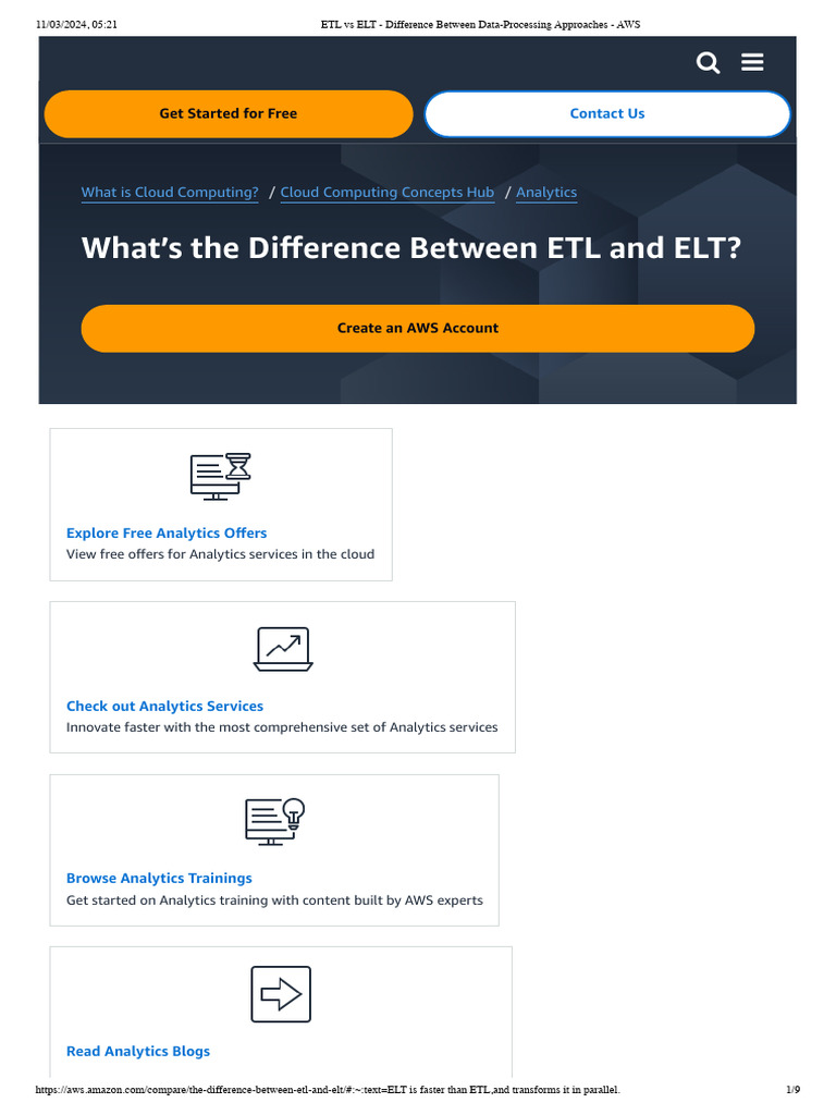 ETL Vs ELT | PDF | Data Warehouse | Amazon Web Services
