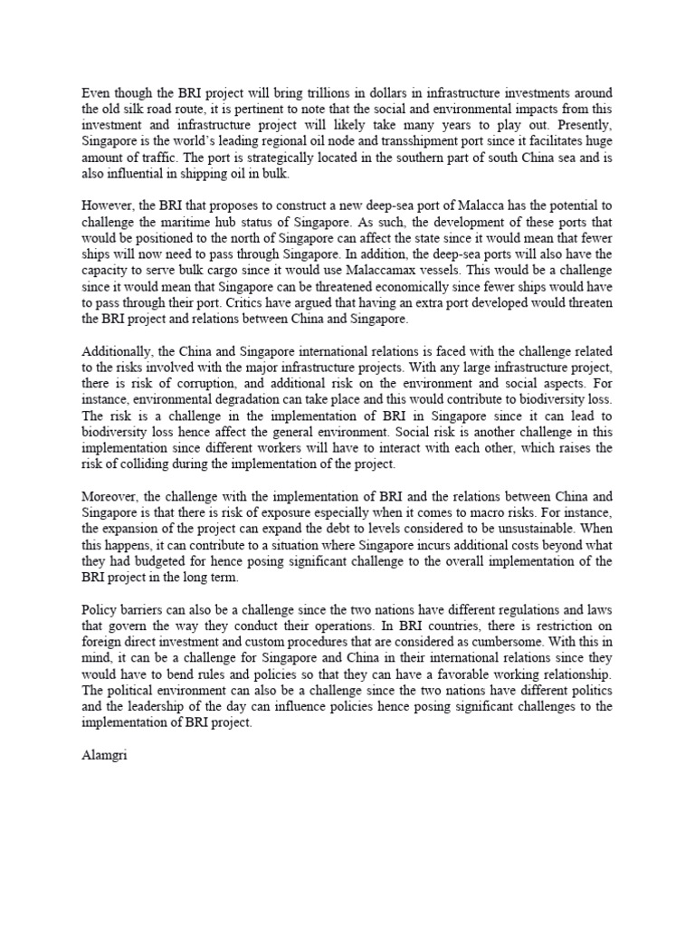 BRI challenges | PDF | Port | Infrastructure