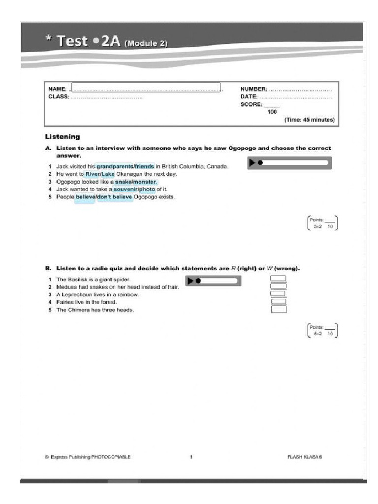 Module 2 Flash - Sprawdzian | PDF