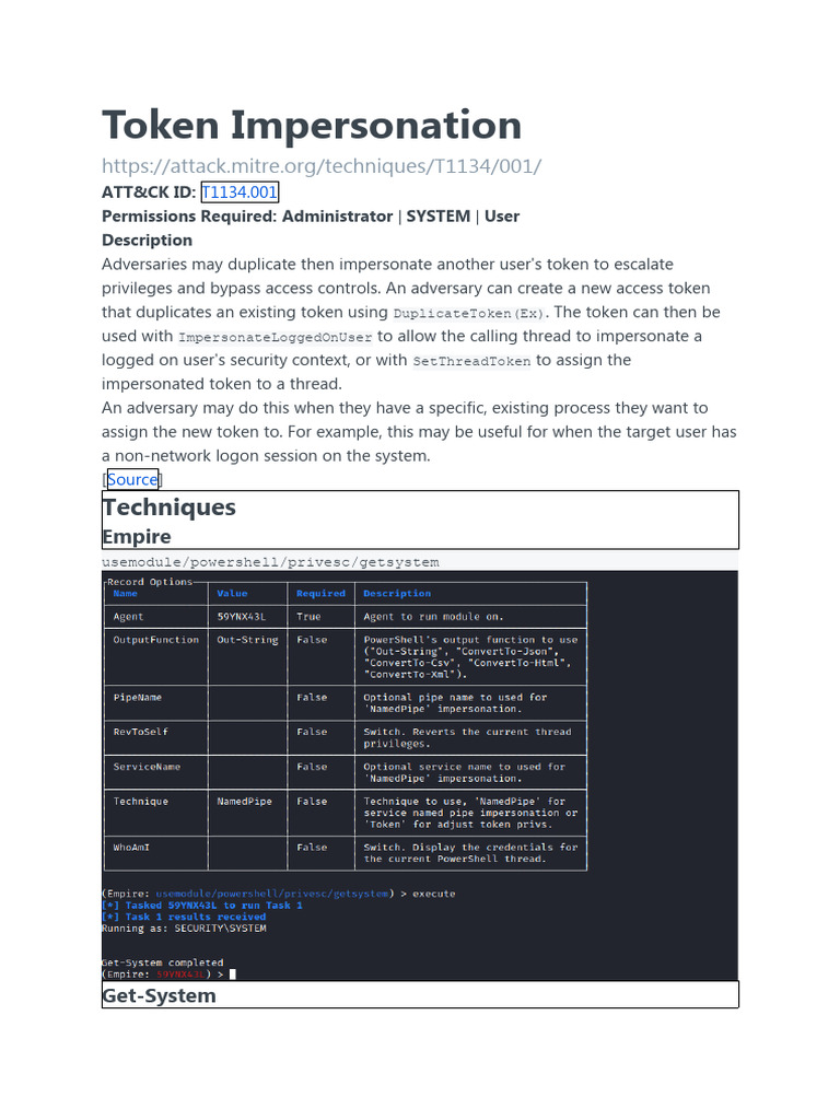 Token Impersonation | PDF | Computer Engineering | Information Technology Management