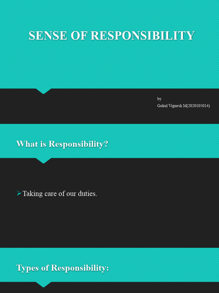 Sense of Responsibility-1 | PDF | Lifestyle