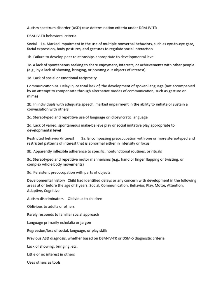 DSM 4 | PDF | Autism Spectrum | Diagnostic And Statistical Manual Of Mental Disorders