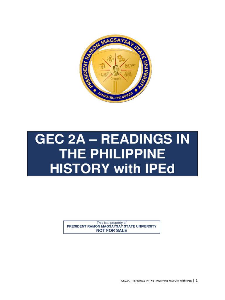 GEC 2A Readings in The Philippine History IPED PRMSU Module | Download Free PDF | Primary ...