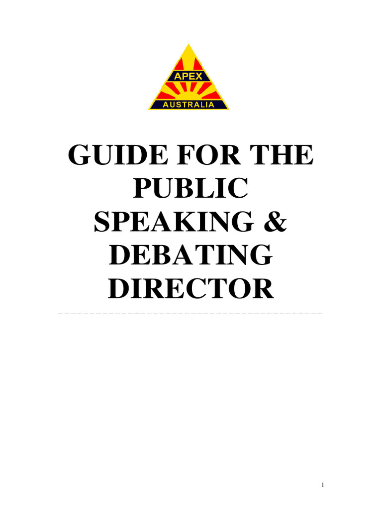Directors Guide Public Speaking and Debating | PDF | Argument | Public ... Directors Guide Public Speaking and Debating | PDF | Argument | Public ...