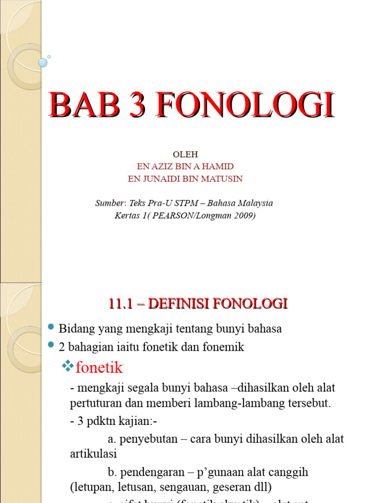Bab 11 - Fonologi | PDF