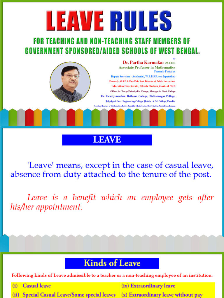 Leave Rule For Gov Aided & Sponsored School | PDF | Physician | Teachers