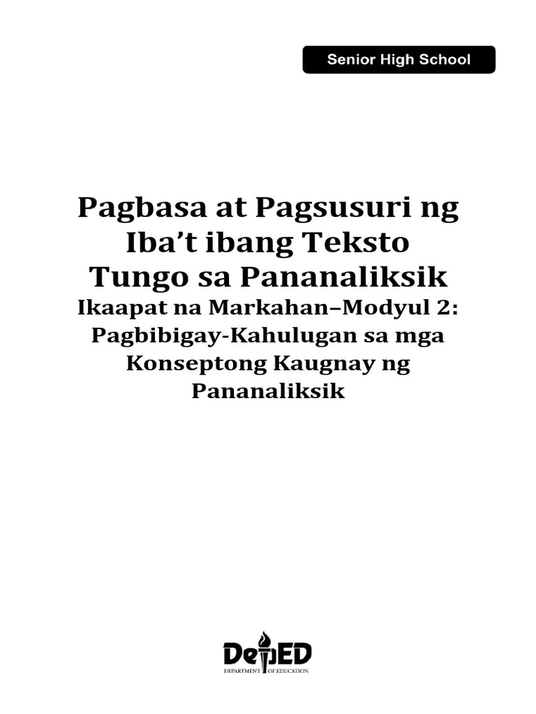 Pagbasa at Pagsusuri Module 2 ACTIVITY | PDF