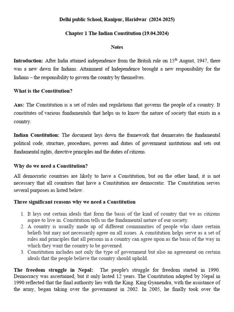 Key Features of the Indian Constitution | PDF | Political Charters ...