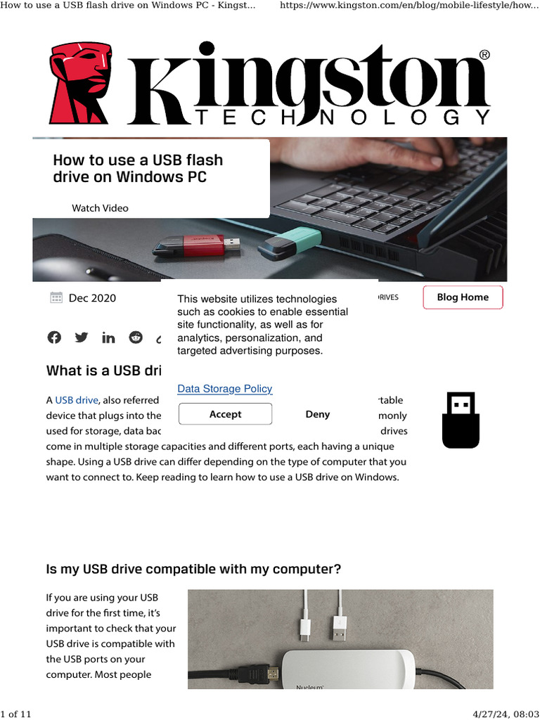 How To Use A USB Flash Drive On Windows PC | PDF | Usb Flash Drive ...