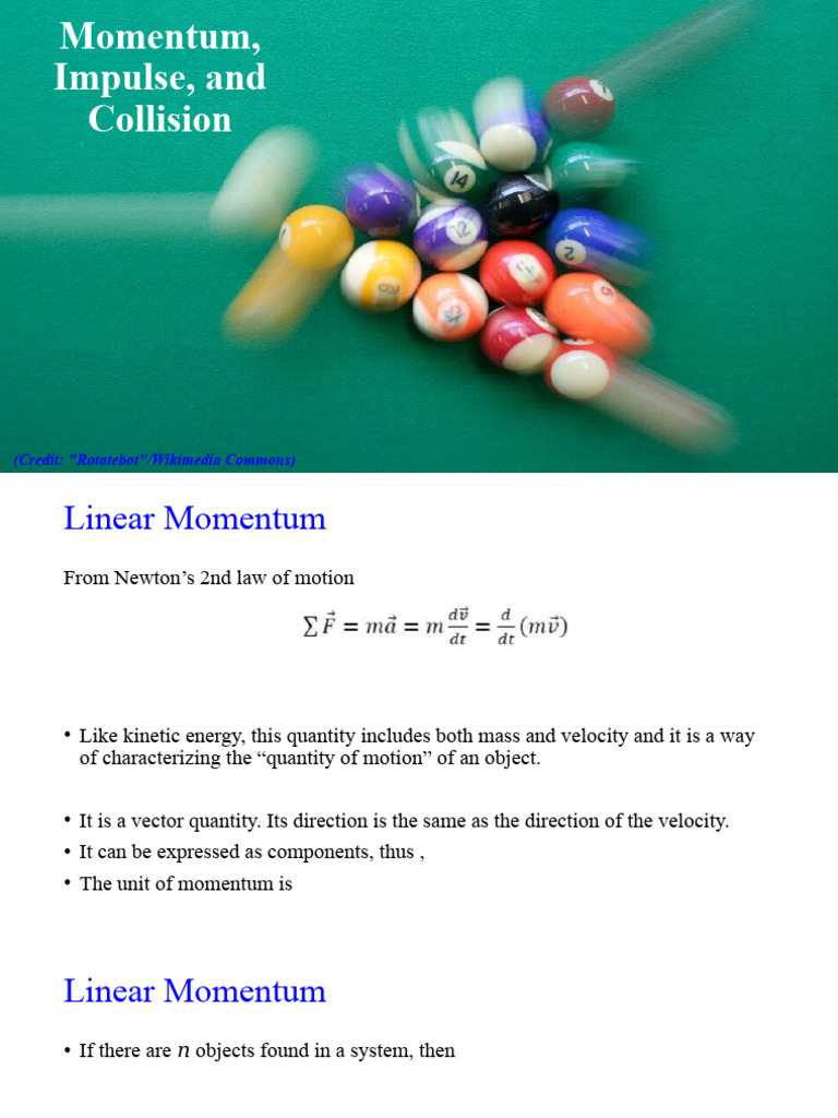 Momentum, Impulse, and Collision | PDF | Momentum | Force