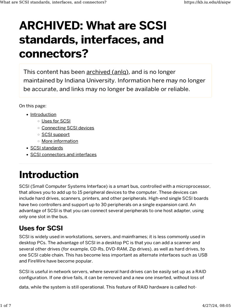 What Are SCSI Standards, Interfaces, and Connectors | PDF | Computer Hardware | Computer Networking