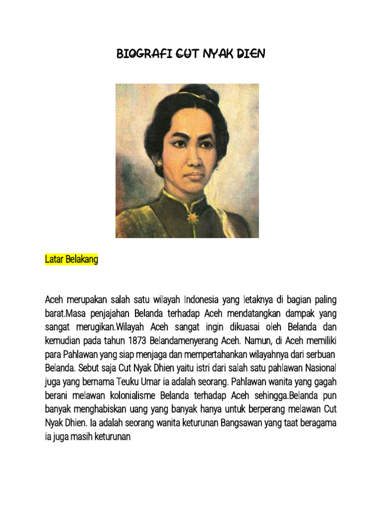 Biografi Cut Nyak Dien | PDF
