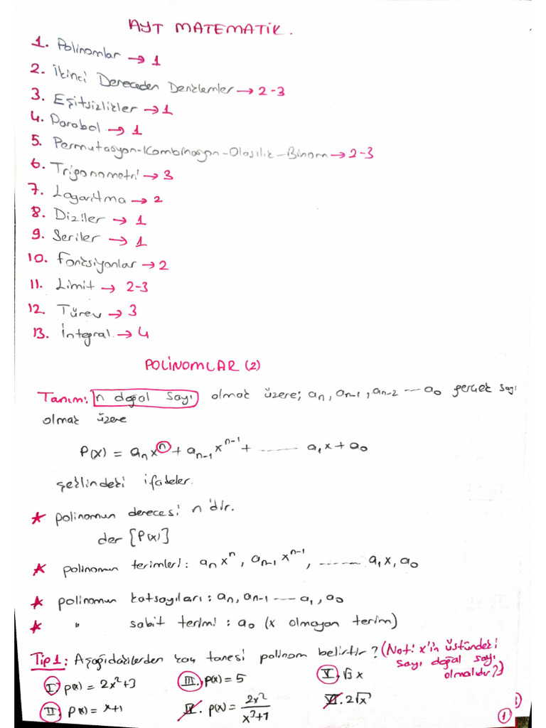Polinomlar 1 | PDF