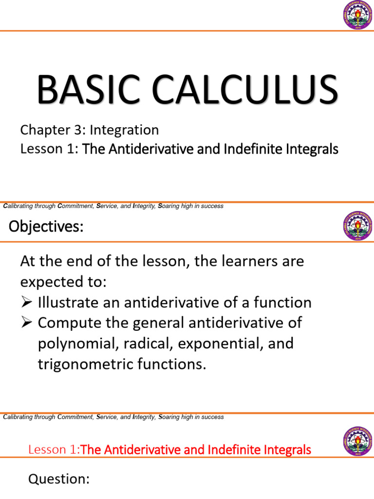 R1 Quarter 4 L1 Indefinite Integrals | PDF | Integral | Function (Mathematics)