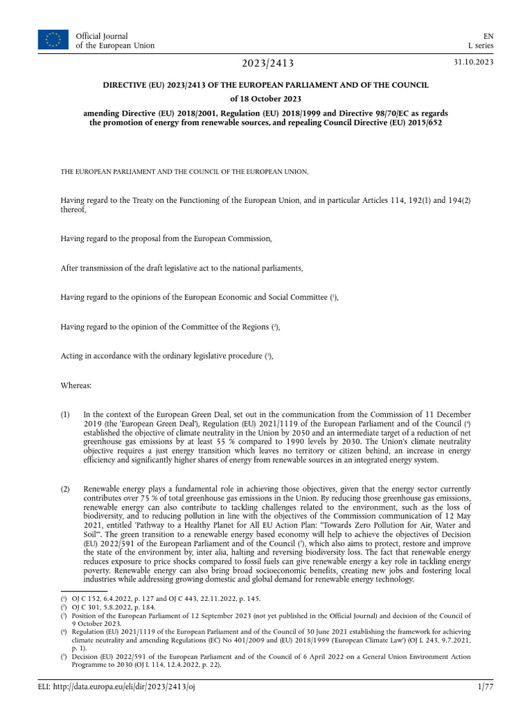 Oj:l 202302413:en:txt-13 | PDF | Renewable Energy | European Union