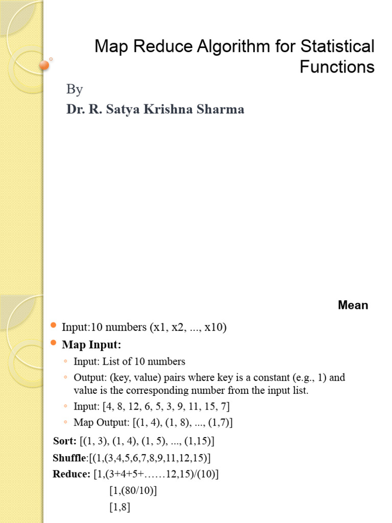 Map Reduce Algorithm For Statistical Function Pdf Map Reduce Computer Science 9468