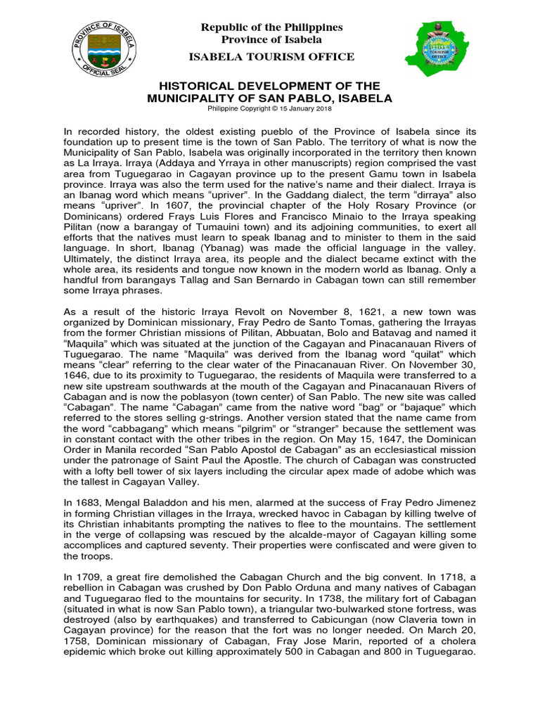 5-History of San Pablo Isabela | PDF